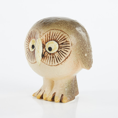 LISA LARSON, owl, figurine, stoneware, marked LISA L, imprinted mark ...