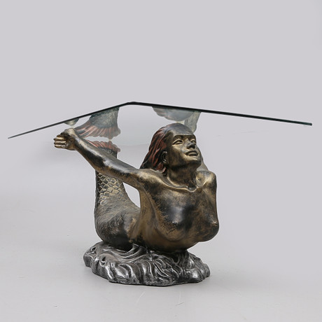 SOFA TABLE, glass top / mermaid, modern. Furniture - Tables - Auctionet