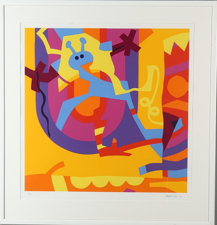 AKSEL NIELSEN. Komposition med figur, serigrafi, signerad, numrerad 132 ...