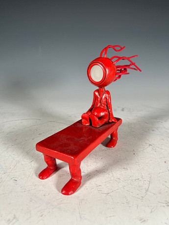 MARTIN SMIDA. Atelier. 'Red Walker', Skulptur, Unikat, Beleuchtet ...