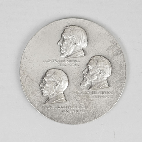 MINNESMEDALJ, SILVER, Wallenberg, Stockholms Enskilda Bank 100 år, 1856 ...
