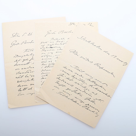 MANUSCRIPT. THREE HANDWRITTEN LETTERS FROM SVEN HEDIN TO THE PROFESSOR ...