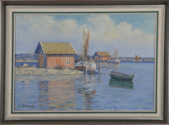 ALGOT NILSSON. Olja på duk, Signerad. Konst - Måleri - Auctionet