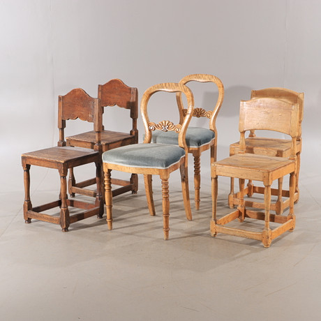 STOLAR, 6 stycken, 3 olika modeller, 1800-tal. Möbler - Fåtöljer ...