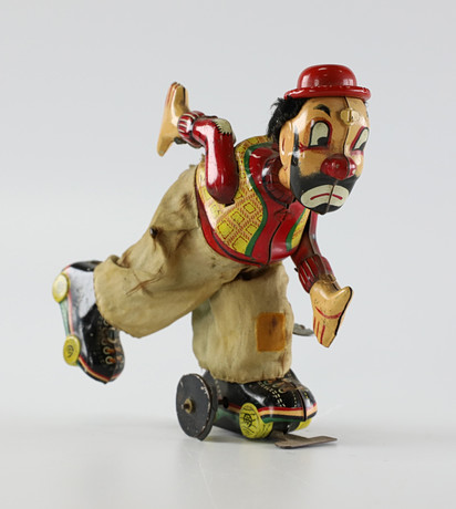TOY, Clown on roller skates, mechanical, TPS, Japan, 1950s. Toys - Toys ...