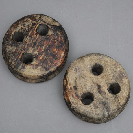 TALJA / BLOCK, 2 pcs. wood. Miscellaneous - Technica & Nautica - Auctionet