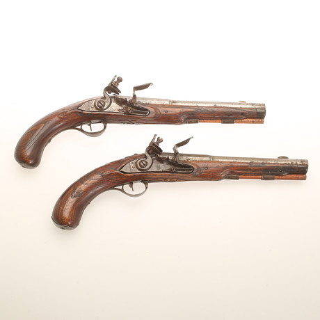 PISTOLPAR, flintlock. Sweden, 18th century. Weapons & Militaria - Guns ...