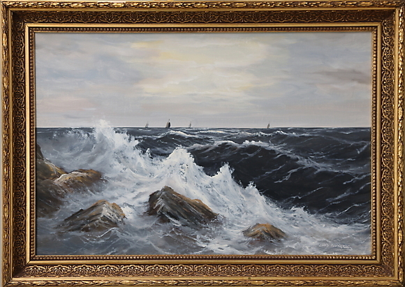 LARS NORBERG. Olja på duk, havsmotiv, signerad. Konst - Måleri - Auctionet