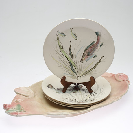 SKINKFAT samt FISKTALLRIKAR, keramik, Göteborg samt Johnson Bros, 1900 ...