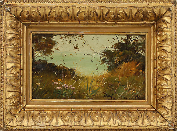THEODORE HINES. summer landscape, oil on Board, sign. Art - Paintings ...