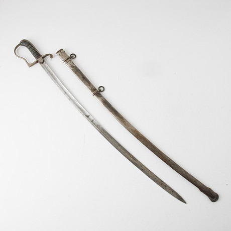 SABEL, around the year 1900, steel bracket with rolling pin in chagrin ...