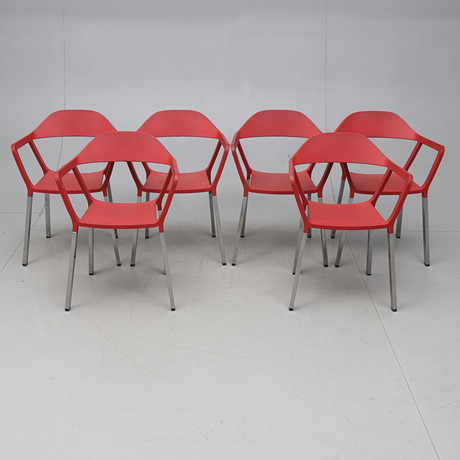 JONAS LINDVALL. Sillas, 6 piezas, aluminio y plástico, P77, Johanson ...
