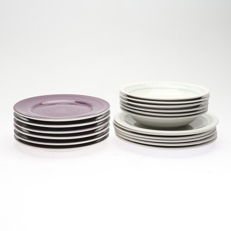 A Collection ITEMS, plates, 18 pieces, including used design, 20th ...