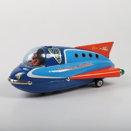 TOY ROCKET, "Sonicon Rocket", lithographed sheet metal, Masudaya, Japan ...