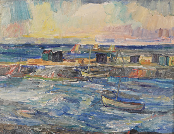 KARL ENOCK OHLSSON. "Evening at Öresund", oil on canvas, signed. Art ...
