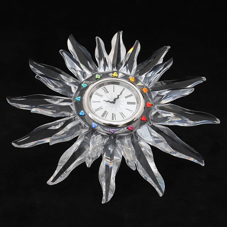 SWAROVSKI: SOLARIS TABLE CLOCK. Glass - Other - Auctionet