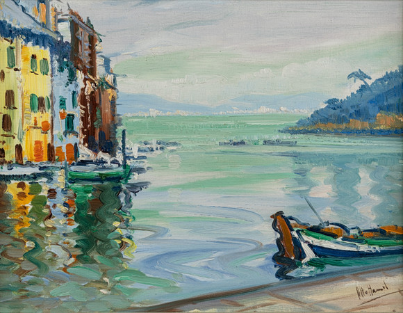 OTTO HAMEL (1866-1950). View of Portofino. Art - Paintings - Auctionet