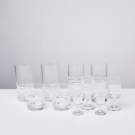 VICKE LINDSTRAND. Glassware, "City", 53 dlr, Kosta, 8 grog glasses, 12 ...