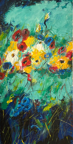 Franz L LAUTER (1947), acrylic on canvas, flower meadow. Art ...