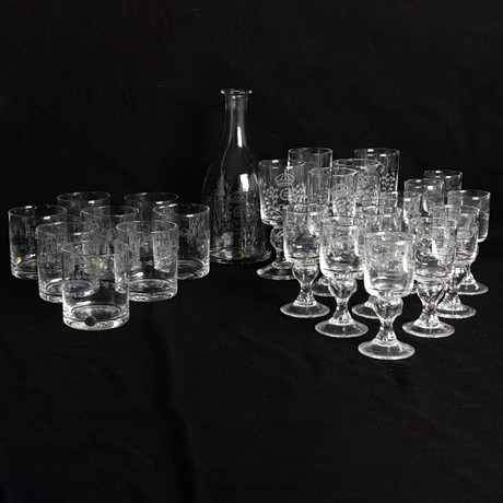 GLASSWARE, Reijmyre, 24 pieces, model "Antik" and wine glass and ...