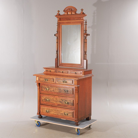 MIRROR AGENCY with locking strip, mahogany with root veneer ...
