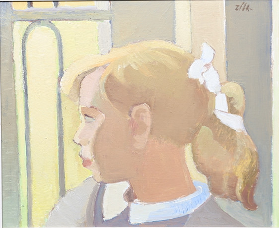 GUNNAR ZILO. Girl portrait. Oil on Board, signed. Art - Paintings ...