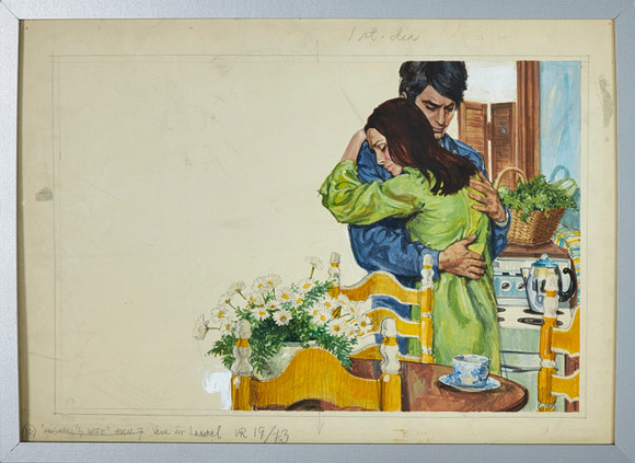 GERD MILLER. Pareja abrazada, técnica mixta, numerada 19/73. Arte ...