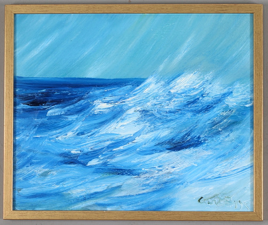 CURT AGGE. Havets vågor, signerad. Konst - Måleri - Auctionet