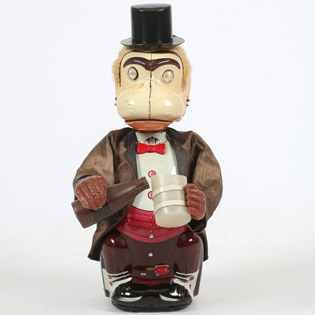 LINEMAR TOYS, Beer drinking monkey, battery operated, Japan. Toys ...
