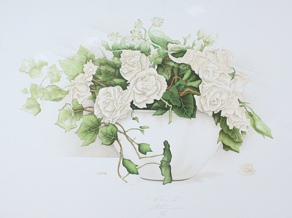 SUSANNE HARTMANN. 'Rosen V', 2001, litografi, 71/100, signerad. Konst ...