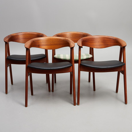 ERIK KIRKEGAARD, Frame chairs, 4 pcs., "Model 52", Høng Stolefabrik ...