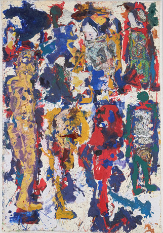 VALTER GIBSON (1928-2002). Komposition med figurer och former ...