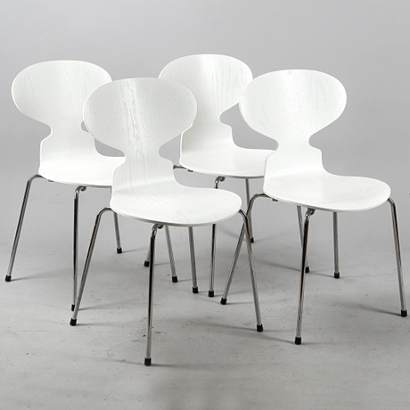 ARNE JACOBSEN. Stole, 4 stk., "Myren", Fritz Hansen, Danmark, 2007 ...
