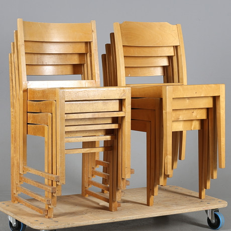 CHAIRS, 4 + 4 pcs., stackable, including the "Orchestra chair ...