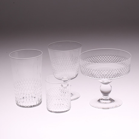 GLASSWARE PARTS, 16 parts, Including "Diamond", Vicke Lindstrand, Kosta ...