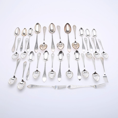 SKEDAR m.m, 31 delar, silver, 1163 gram, Danmark, 1900-talets första ...