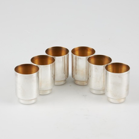 SNAPSGLAS, 6 st, silver, Koruseppä Oy, Helsingfors 1997. Silver ...