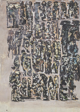 VALTER GIBSON (1928-2002). Komposition med collage/blandteknik ...