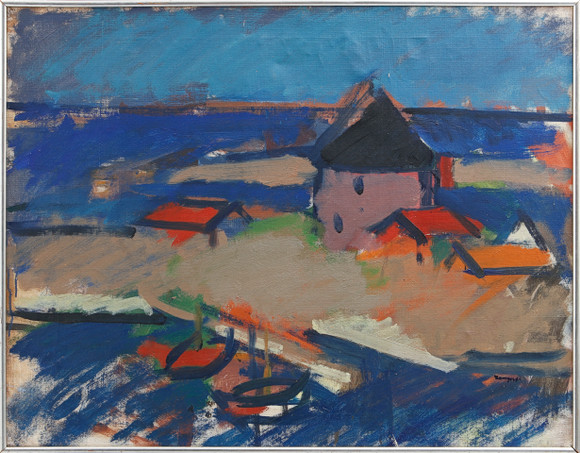 OLLE LANGERT. Kustmotiv, olja på duk, signerad. Konst - Måleri - Auctionet