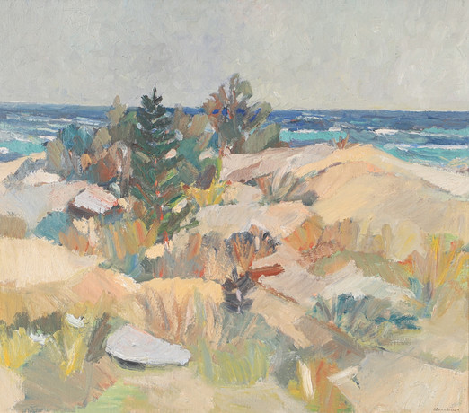 CARL BERNDTSSON. Coastal landscape, oil on Board, signed C. Berndtsson ...