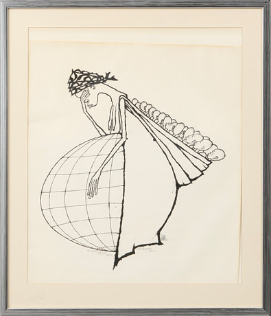 EWERT KARLSSON (EWK). "Moder Jord", serigrafi, signerad och numrerad 39 ...