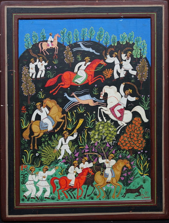 MIHAI LEBACI. Blandteknik, signerad och daterad M Lebaci 1975. Konst - Måleri - Auctionet