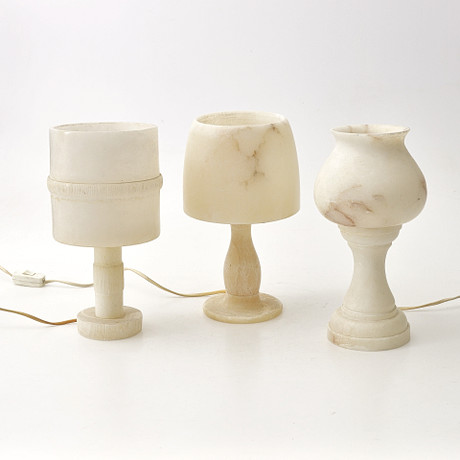 TABLE LAMPS, 3 pcs, alabaster, first part of the 20th century. Lighting ...