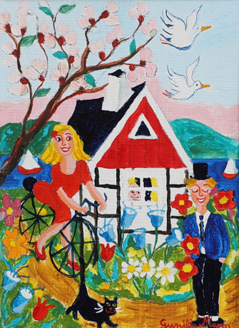 GUNILLA MANN. Oil on canvas, "Hjärtans kär" signed. Art - Paintings ...