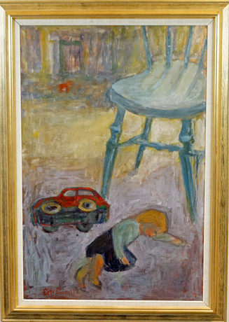 ERIC LUNDBERG. (1918-1992), oil painting, "In the nursery", signed. Art ...