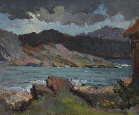 STEN GUNNAR THELANDER. Oil on Board, landscape motif, signed. Art ...