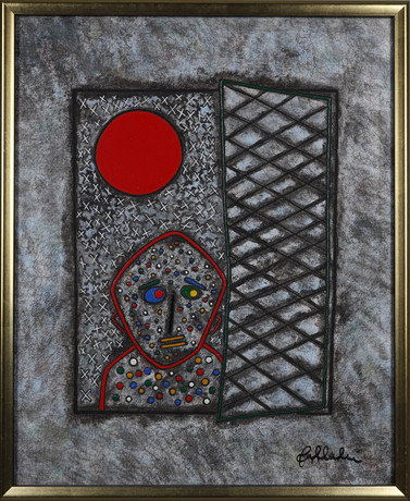 HOSSEIN FALLAHI. Oil on canvas, "Figure composition", signed. Art ...