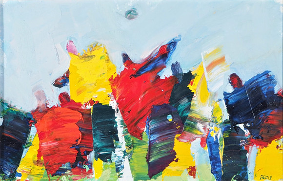 LARS BERTLE. oil on chipboard, "Players", signed Bertle. Art ...