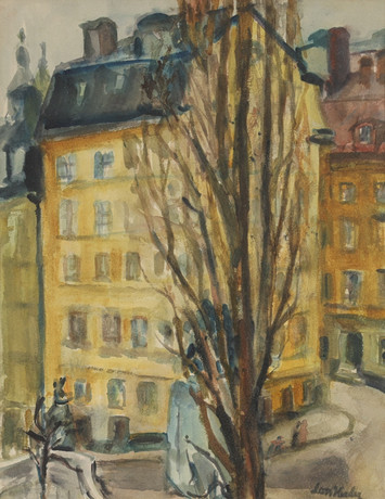 LARS HERDER. Stadsbild. Konst - Måleri - Auctionet