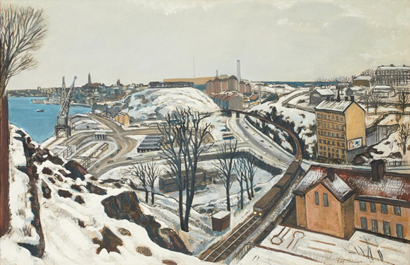 ROLF BÖRJESSON (1929-1996). Vista de Estocolmo, firmada Rolf Börjesson ...